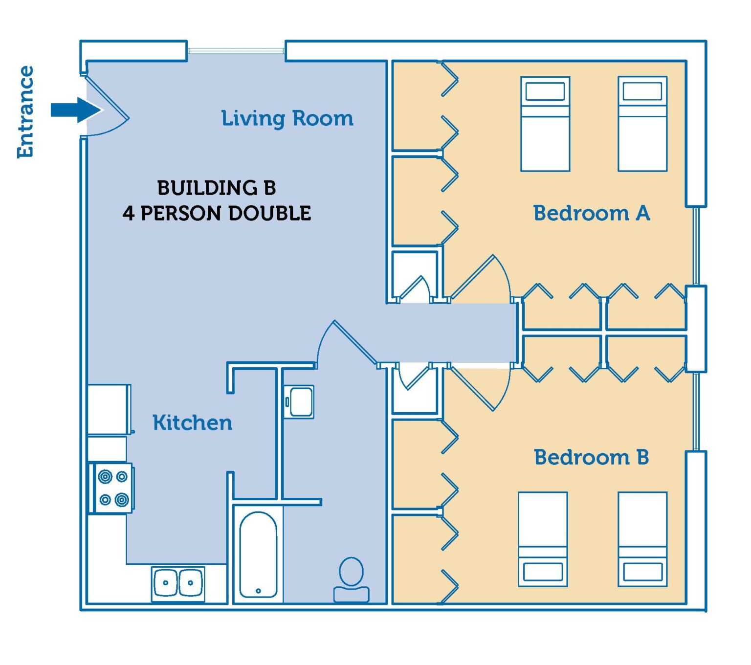 College Village | 360 – Double Room – Suite Style